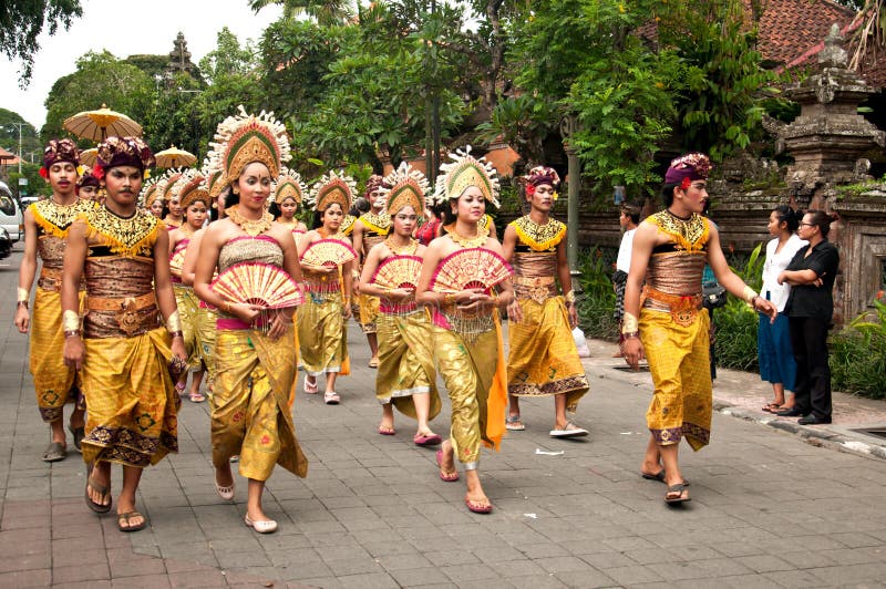 Traditional Balinese People Parade at Ubud Editorial Image - Image of ...