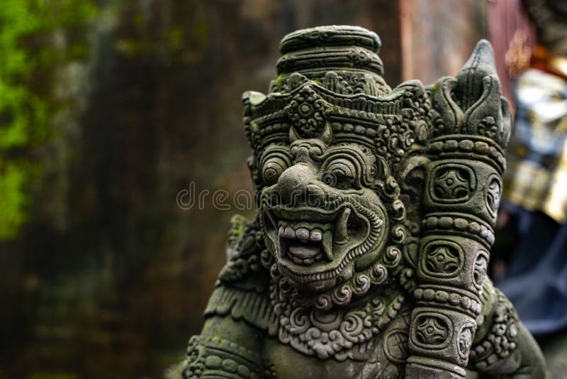Traditional Balinese Stone Demon Statue Stock Image - Image of guardian ...