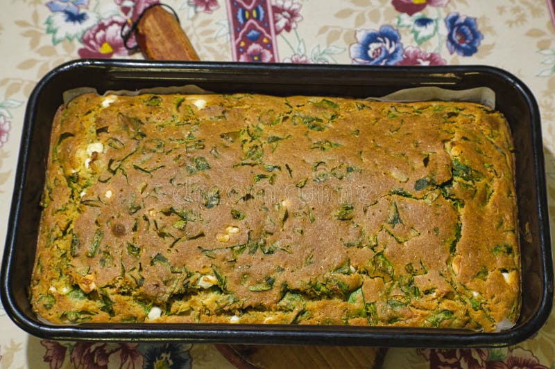 Balkan Cuisine. Proja - Bread from Corn and Spinet Stock Image - Image ...