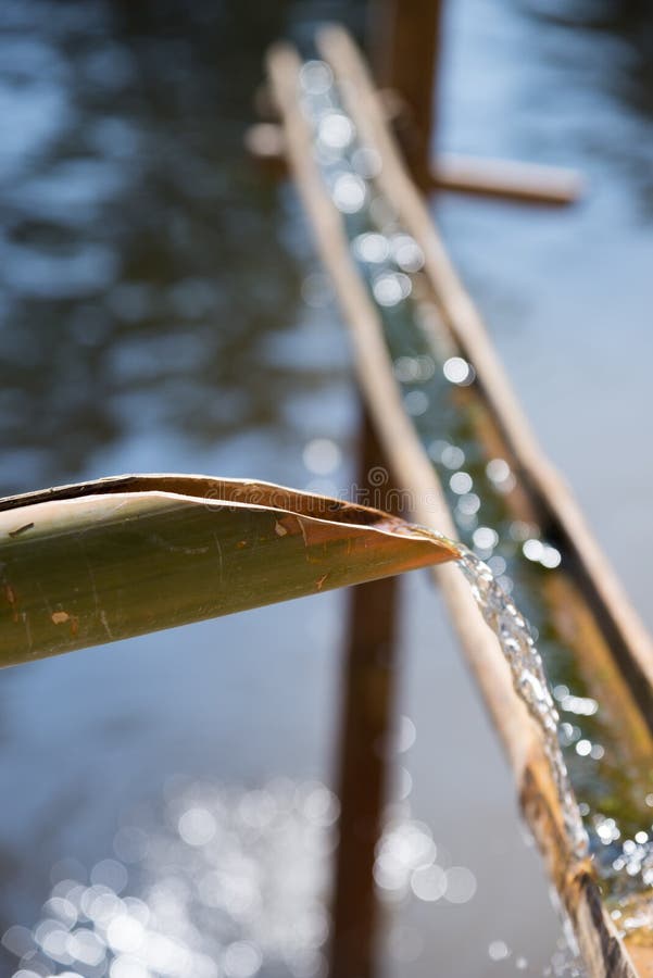 Traditional Bamboo Fountain Stock Photo - Image of dripping, fresh ...