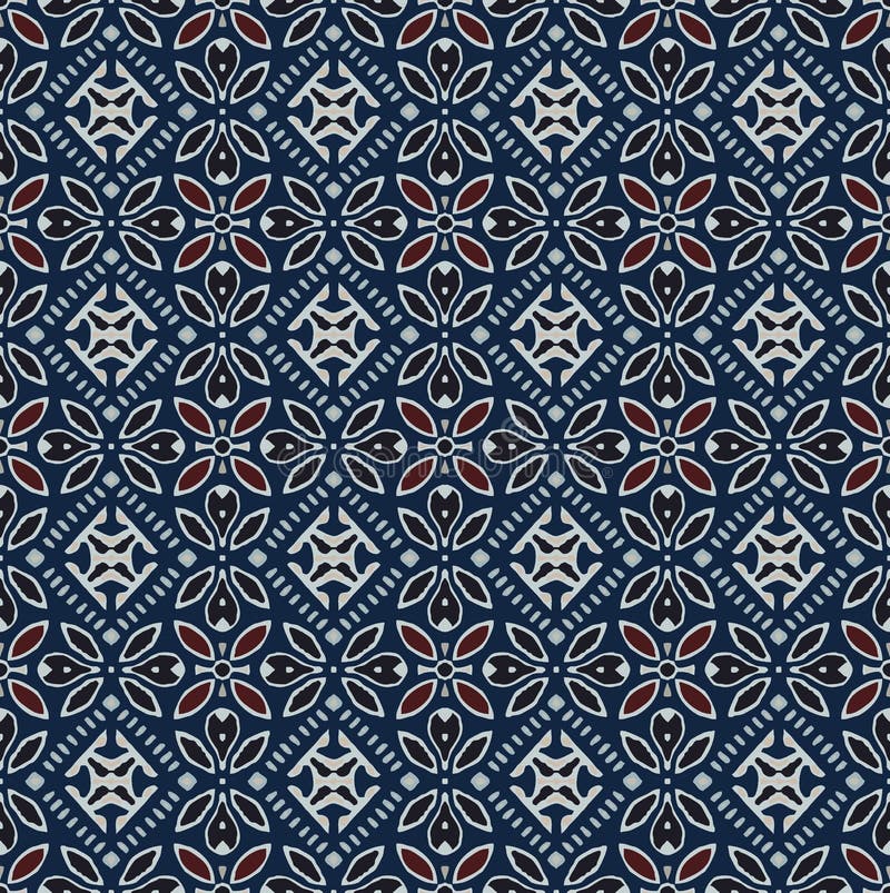 Traditional BANDHANI Patola BLUE Seamless Patternallover Design Stock ...