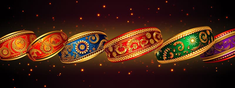 Traditional Bangles Diwali Banner Stock Illustration - Illustration of ...