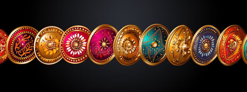 Traditional Bangles Diwali Banner Stock Illustration - Illustration of ...