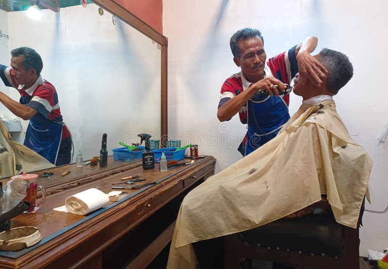 Traditional Barber Shop Signage: a Vintage View Editorial Photography ...