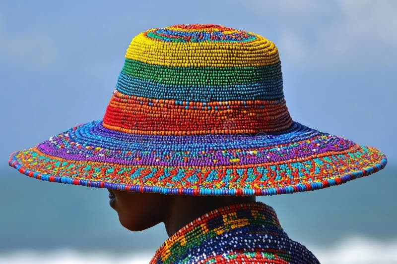 A Traditional Basotho Hat, Cultural and Elegant, Vibrant Colors Stock ...