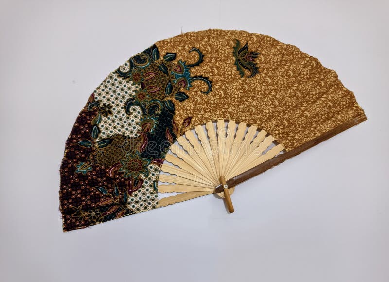 Traditional Batik Fan on White Background Stock Image - Image of ...