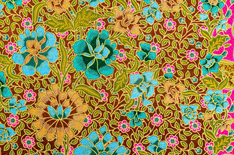 Batik Pattern, Traditional Thai. Stock Photo - Image of genuine, iconic ...
