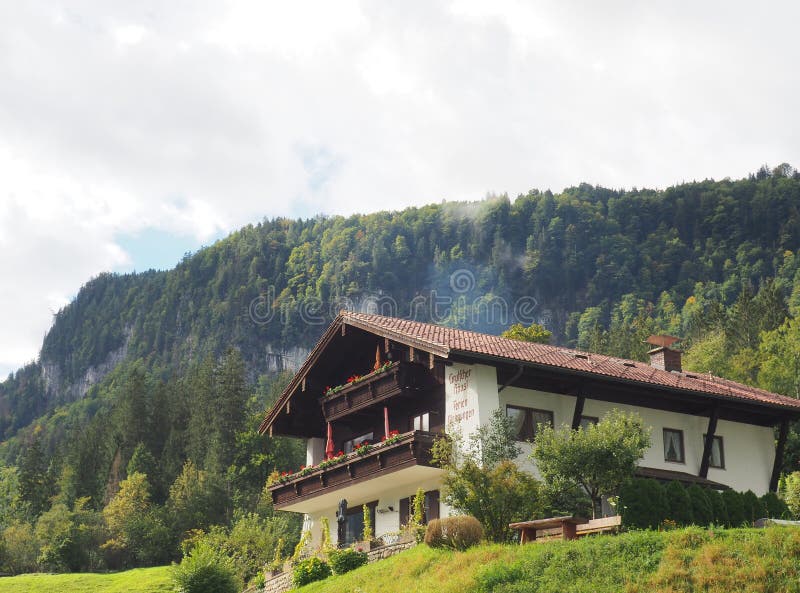 Traditional Bavarian House in the Alps Editorial Photography - Image of ...