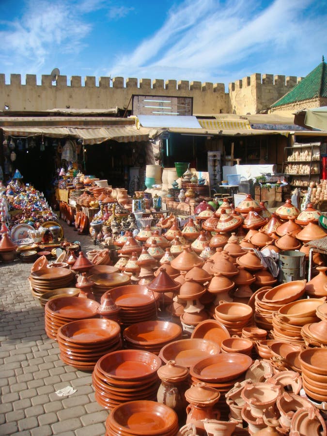 Traditional Bazaar in Maroccan Square Stock Image - Image of ethnic ...