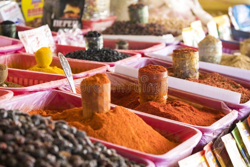 Traditional Bazaar with Spices in Tashkent, Uzbekistan. Stock Photo ...