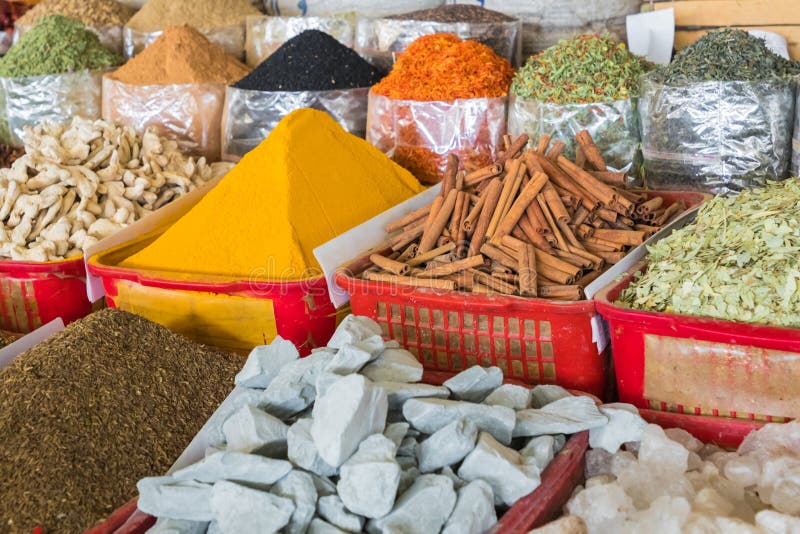 Traditional Bazaar with Spices in Tashkent, Uzbekistan. Stock Image ...