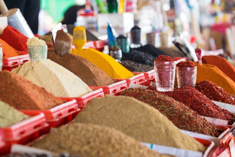 Traditional Bazaar with Spices in Tashkent, Uzbekistan. Stock Image ...