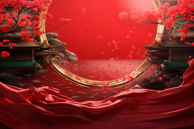 Traditional Beauty Chinese Style Scene and Background in Harmonious ...