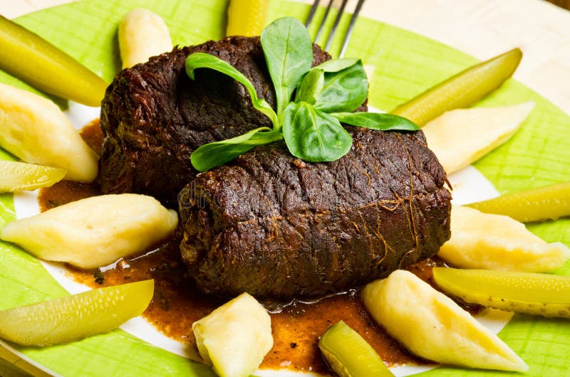 Traditional beef roulades stock image. Image of ingredient - 30849289