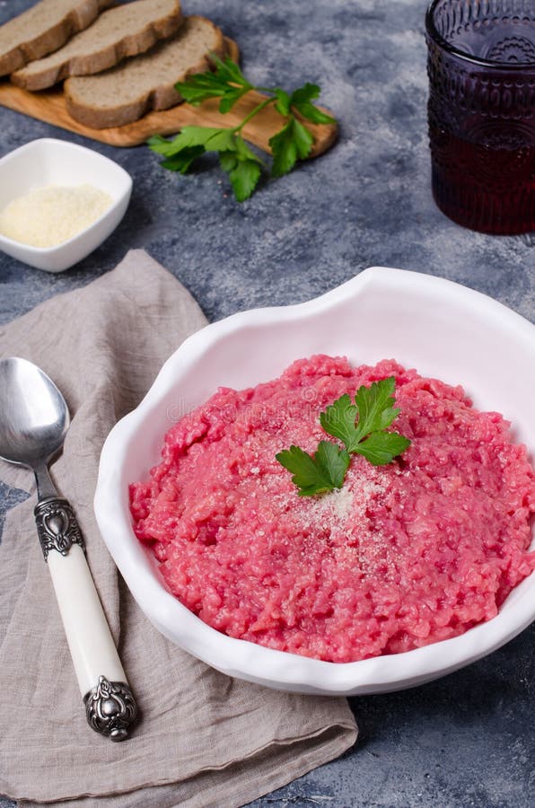 Traditional Beetroot Risotto Stock Photo - Image of arborio, natural ...