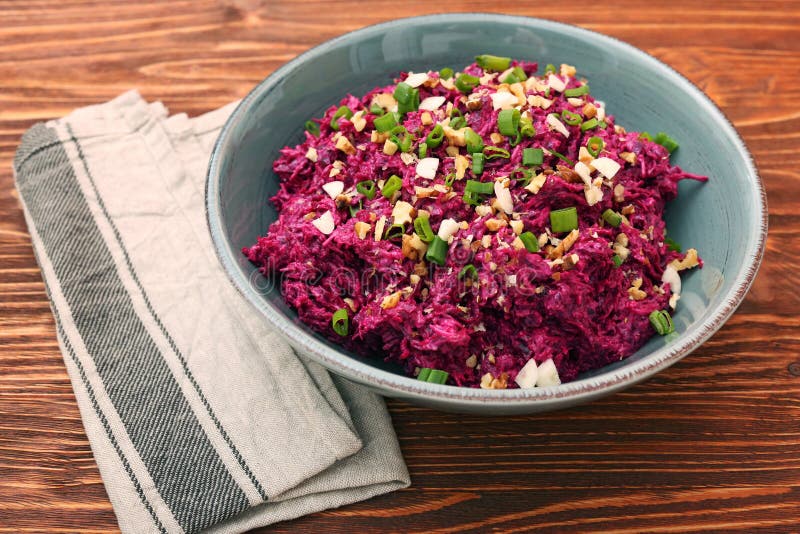 Traditional Beetroot Salad Vinegret Dressed with Mayonnaise Stock Image ...