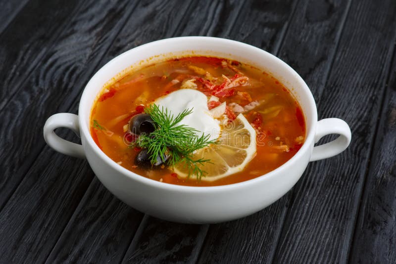 Traditional Belorussian Soup Solyanka Stock Image - Image of beef, menu ...