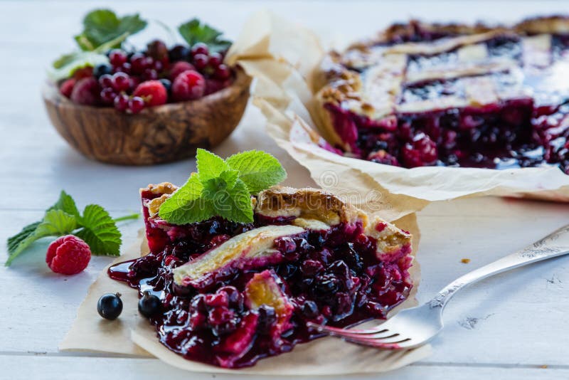 Traditional Cut Red Berry Pies Stock Photo - Image of delicious, copy ...