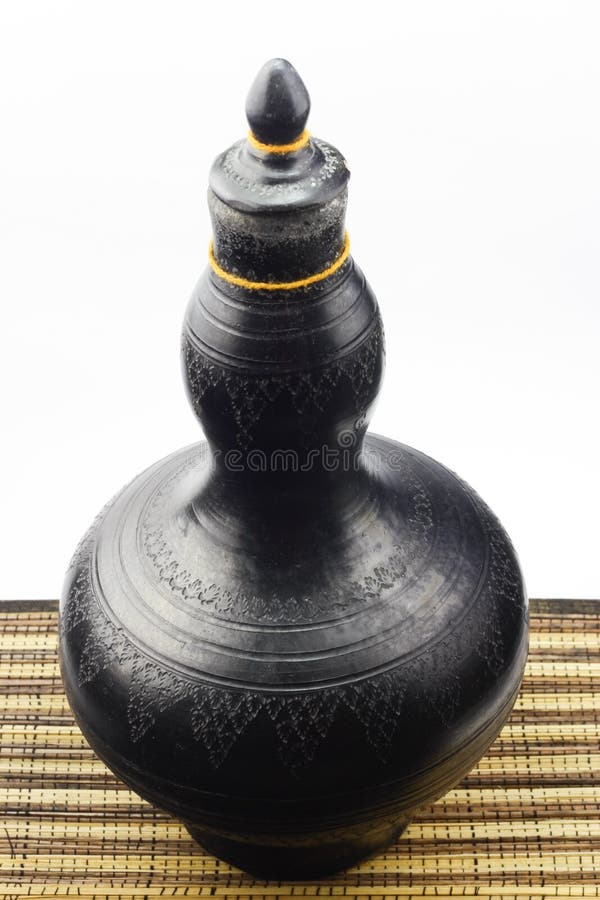 Traditional black clay pot stock image. Image of handicraft - 39681245