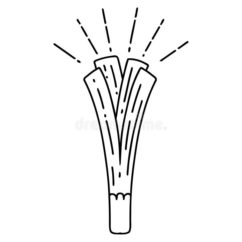 Traditional Black Line Work Tattoo Style Medieval Mace Stock Vector ...