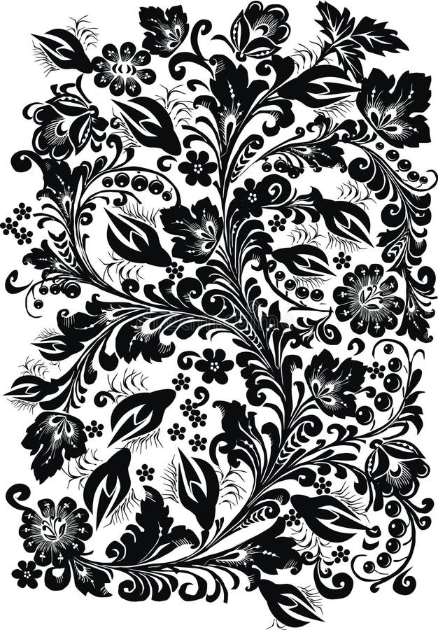 Traditional black pattern stock illustration. Illustration of line ...