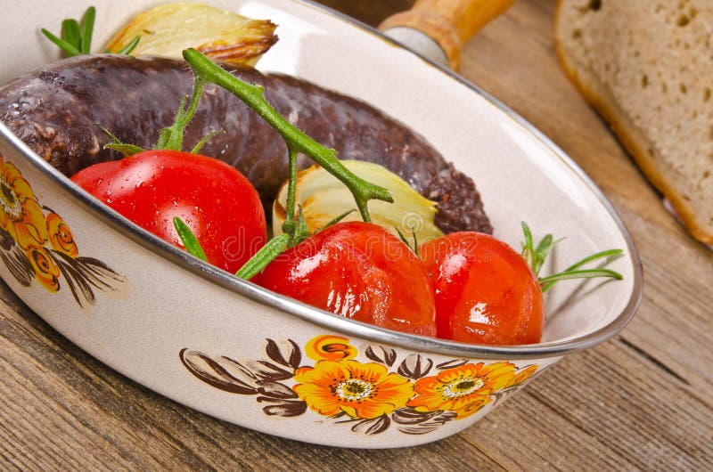 Traditional blood sausage stock image. Image of meal - 23929519