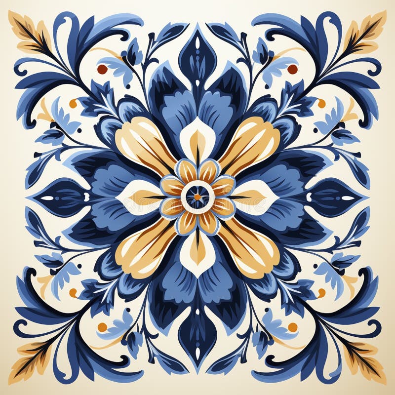 Traditional Blue Spanish Tile, Created with Generative AI Stock ...