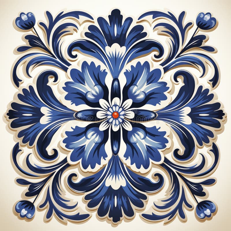 Traditional Blue Spanish Tile, Created with Generative AI Stock ...