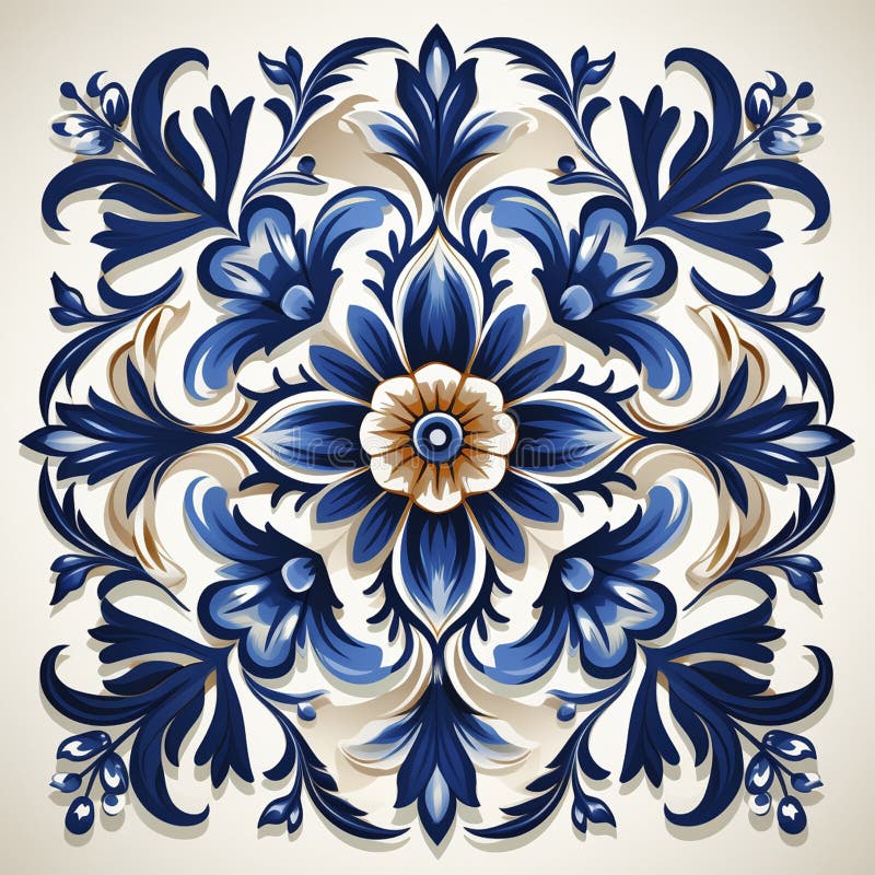 Traditional Blue Spanish Tile, Created with Generative AI Stock ...