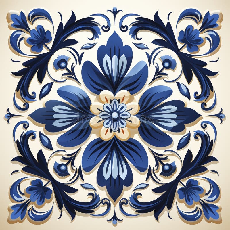 Traditional Blue Spanish Tile, Created with Generative AI Stock ...