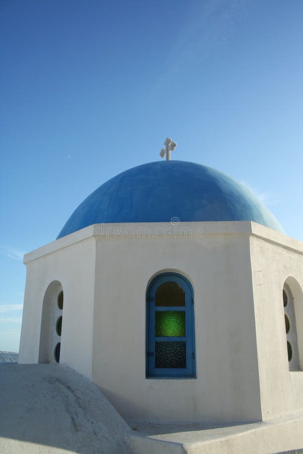 Traditional Blue and White Building in Santorini I Stock Photo - Image ...