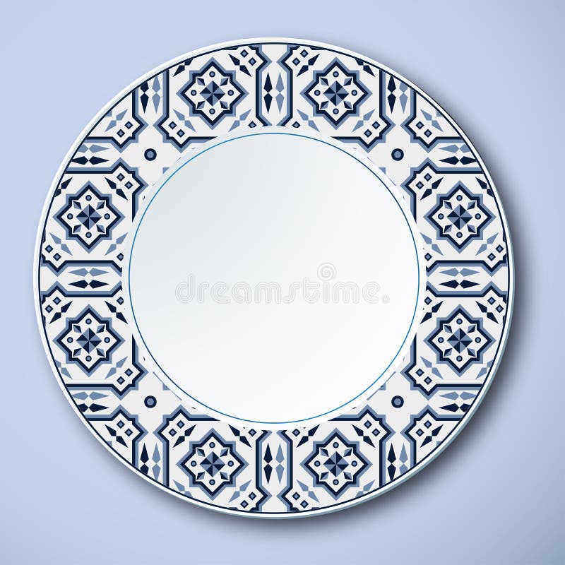 Traditional Blue and White Porcelain, Abstract Patterns Stock Vector ...