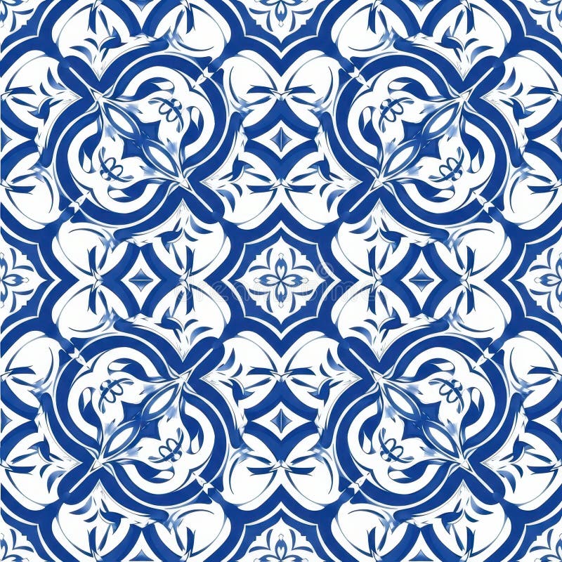 Traditional Portuguese Azulejo Tile Pattern Stock Illustrations ...