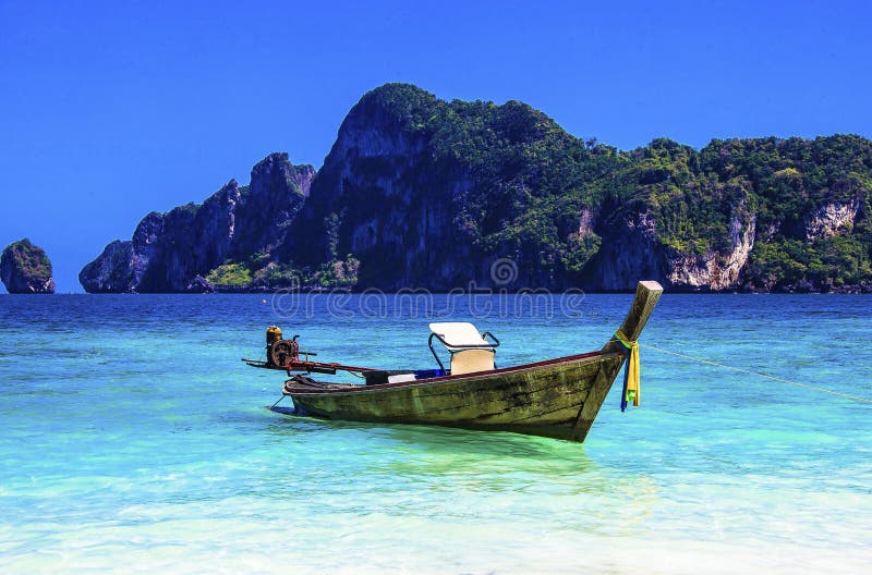 A Traditional Boat at the Beach, Phuket, Thailand, Asia Stock Photo ...