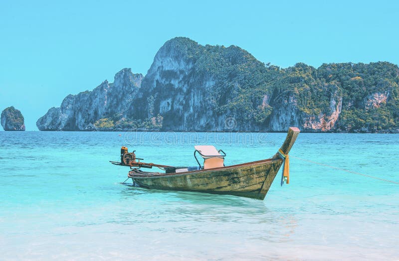 A Traditional Boat at the Beach, Phuket, Thailand, Asia Stock Photo ...