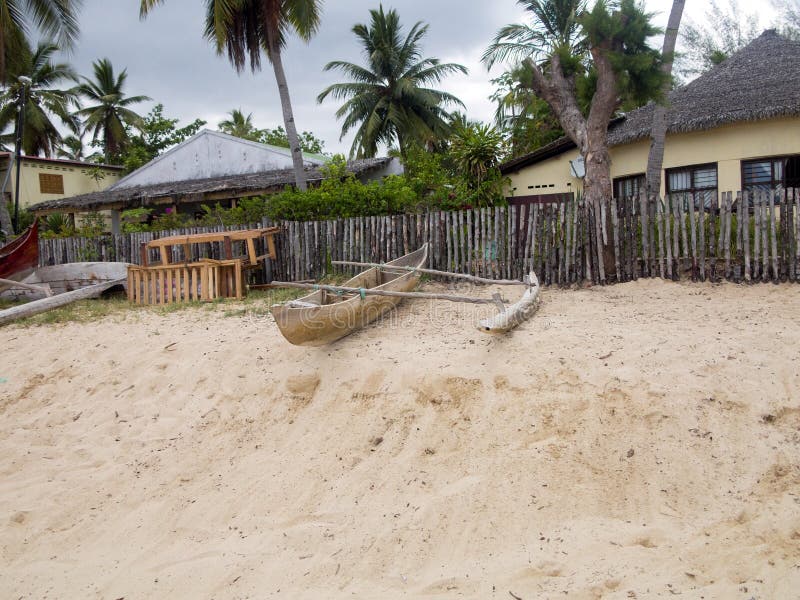 Traditional Boat Carved from a Tree Trunk, Nosi Be, Madagascar, Stock ...
