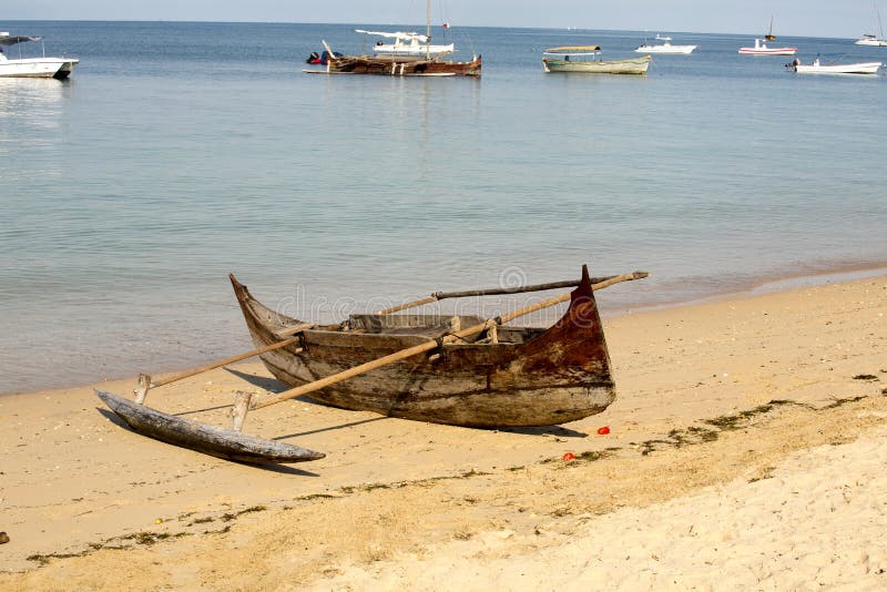 Traditional Boat Carved from a Tree Trunk, Nosi Be, Madagascar, Stock ...