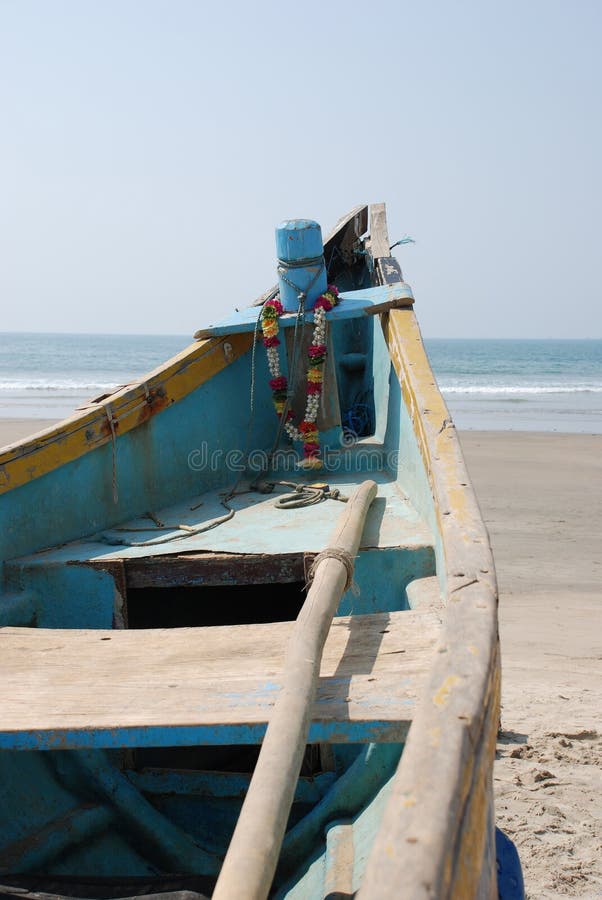 Traditional boat of GOA stock image. Image of ocean, sand - 8136795