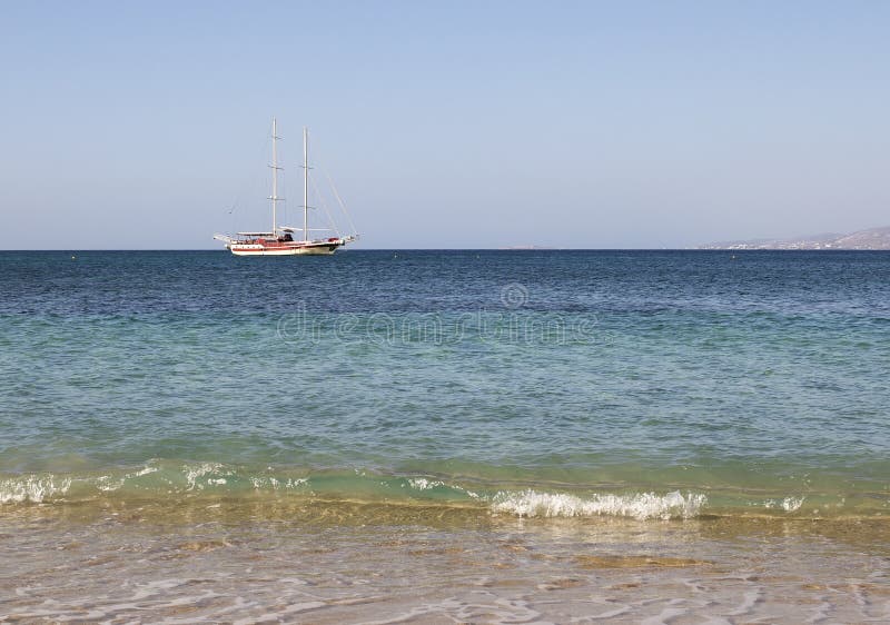 Traditional Boat in Mediterranean Sea Stock Image - Image of nature ...