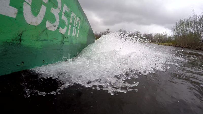 Traditional Boat Rushing through the Water Stock Footage - Video of ...