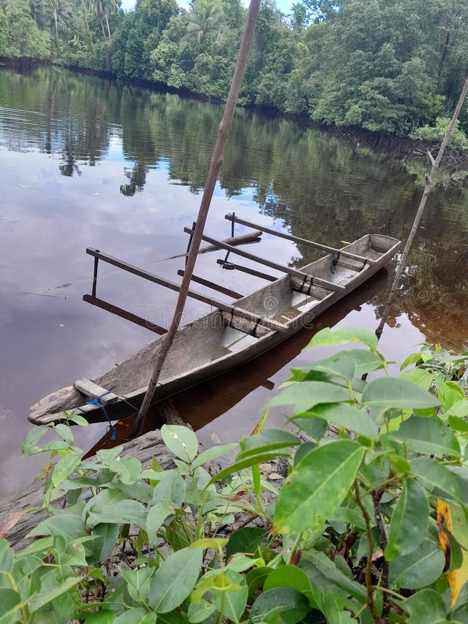 Traditional Boat at South Papua Stock Photo - Image of island, canoe ...