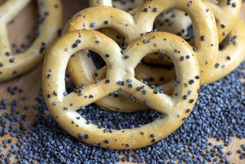 Traditional Boiled Bread Product Bagels with Poppy Seeds Stock Image ...
