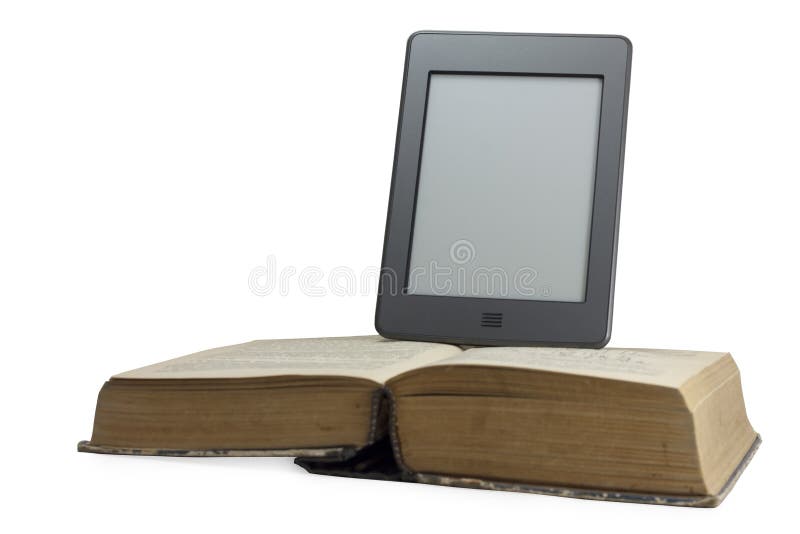 Traditional Book and Electronic Book Stock Image - Image of media ...