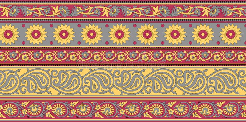 Traditional Border Design Motif Background Stock Illustration ...