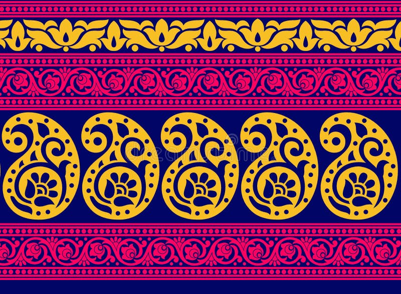 Traditional Border Design Motif Background Stock Illustration ...