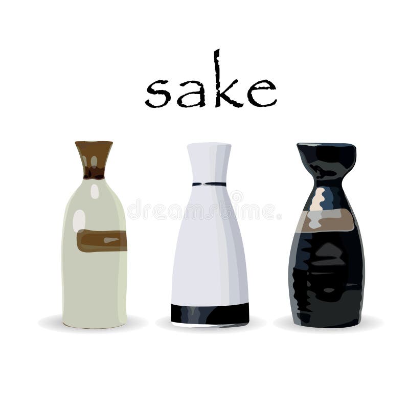 Sake Traditional Japanese Alcohol Drink Filled Outline Icon Stock ...