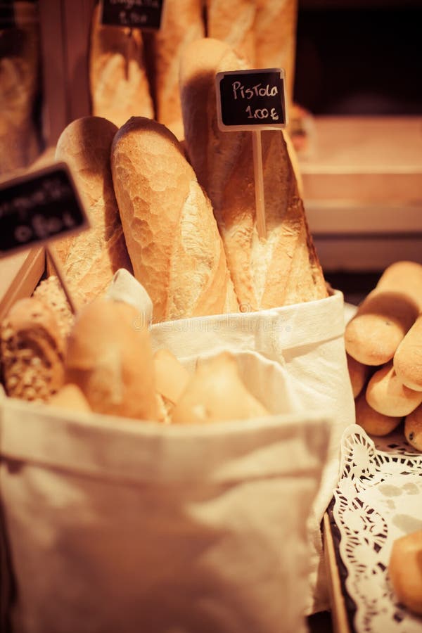 Traditional Bread Market in Spain. Stock Photo - Image of cereal, brown ...