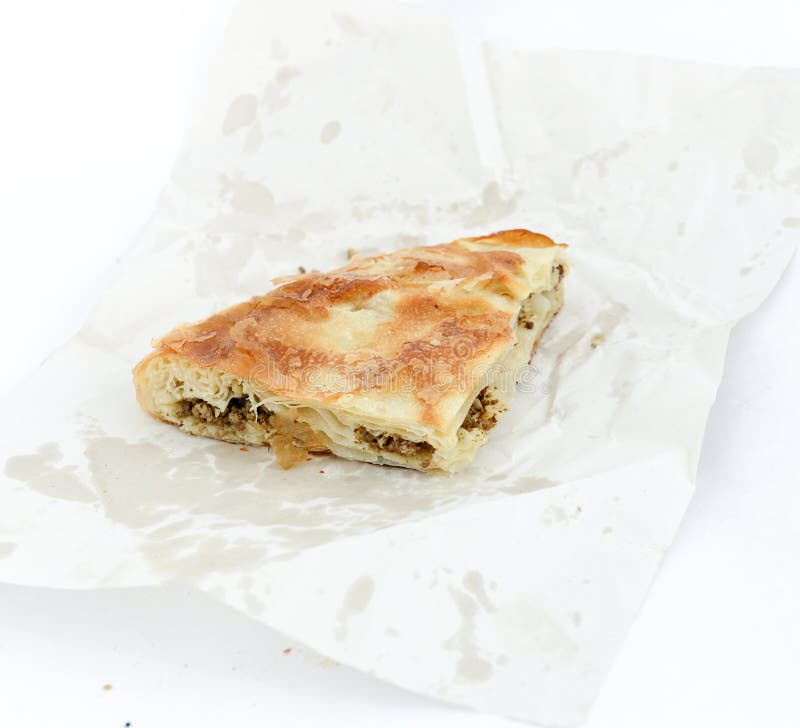 Burek with Meat , a Traditional Balkan Food, Stock Image - Image of ...