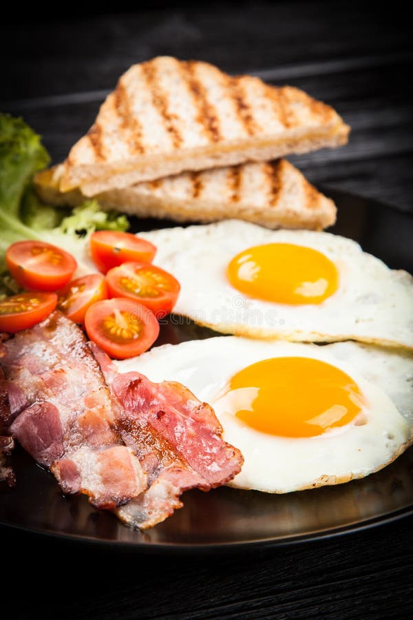 Traditional Breakfast on a Plate Stock Image - Image of closeup ...