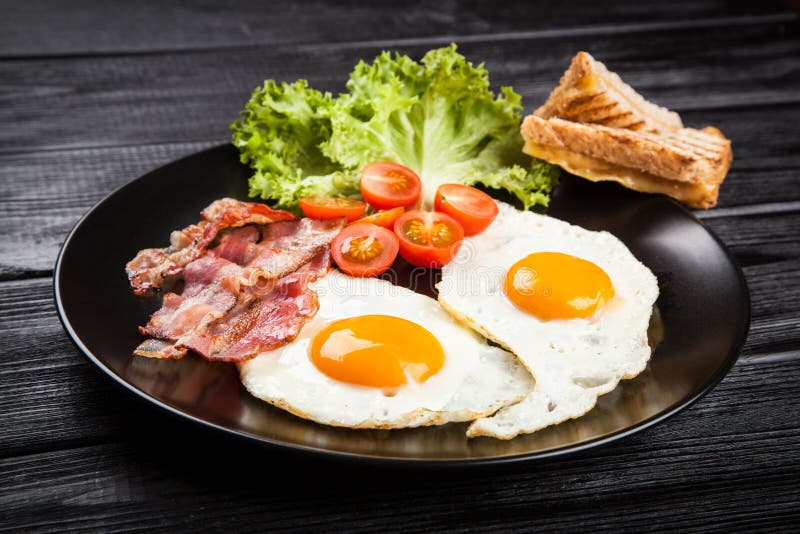 Traditional Breakfast on a Plate Stock Photo - Image of cuisine, sunny ...